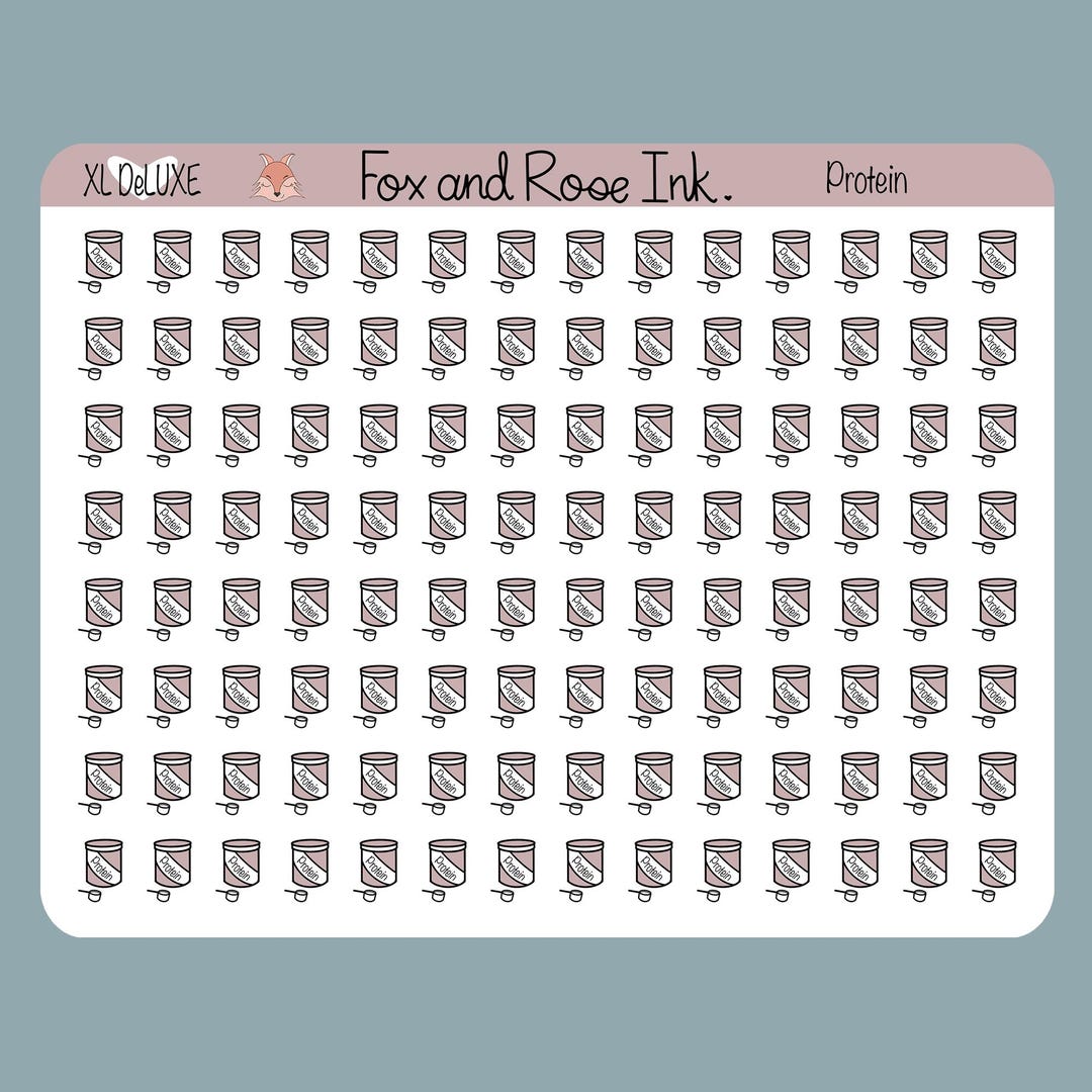 Protein Powder Planner Stickers⎮ Protein Icon Stickers for Planners and ...