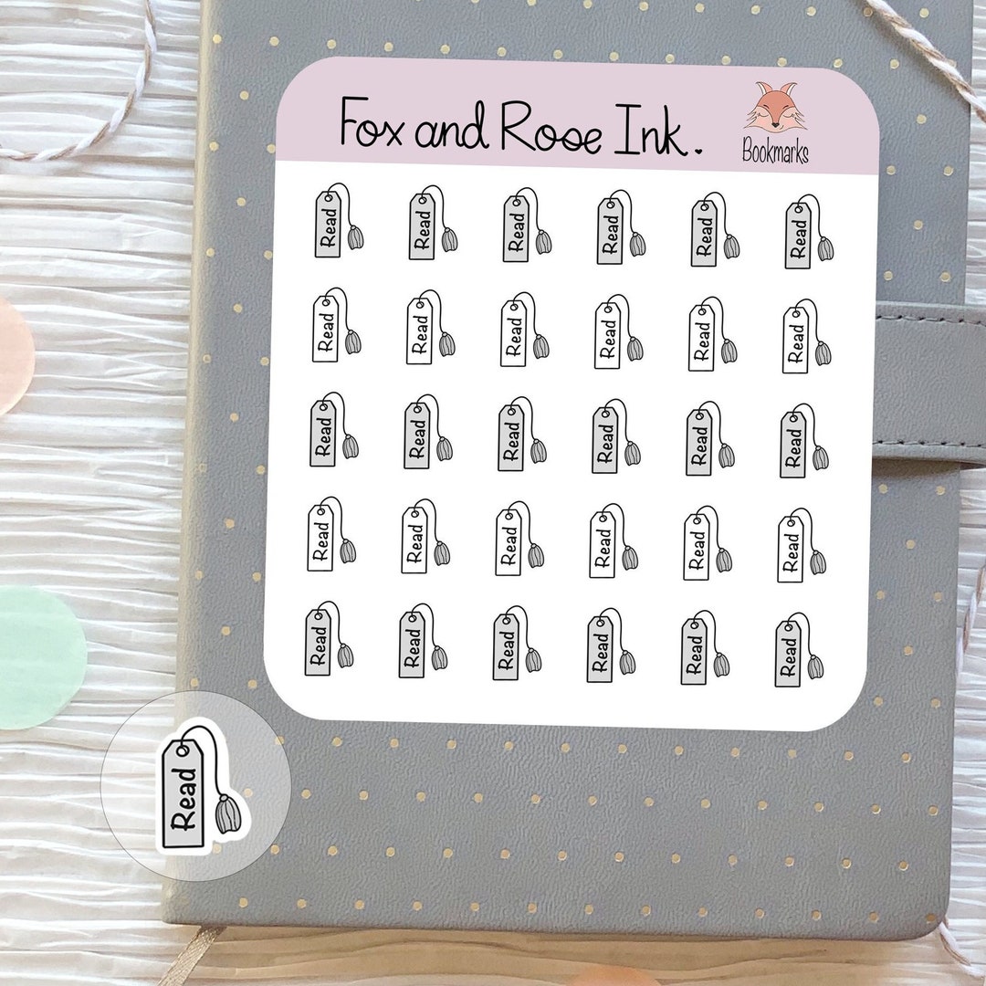 Bookmark Stickers/ Bookmarks Planner Stickers Sheet/ Book Mark Icons ...