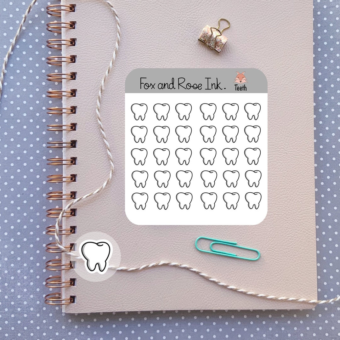 Dentist Stickers/ Planner Stickers/ Tooth Sticker/ Teeth Stickers Sheet ...