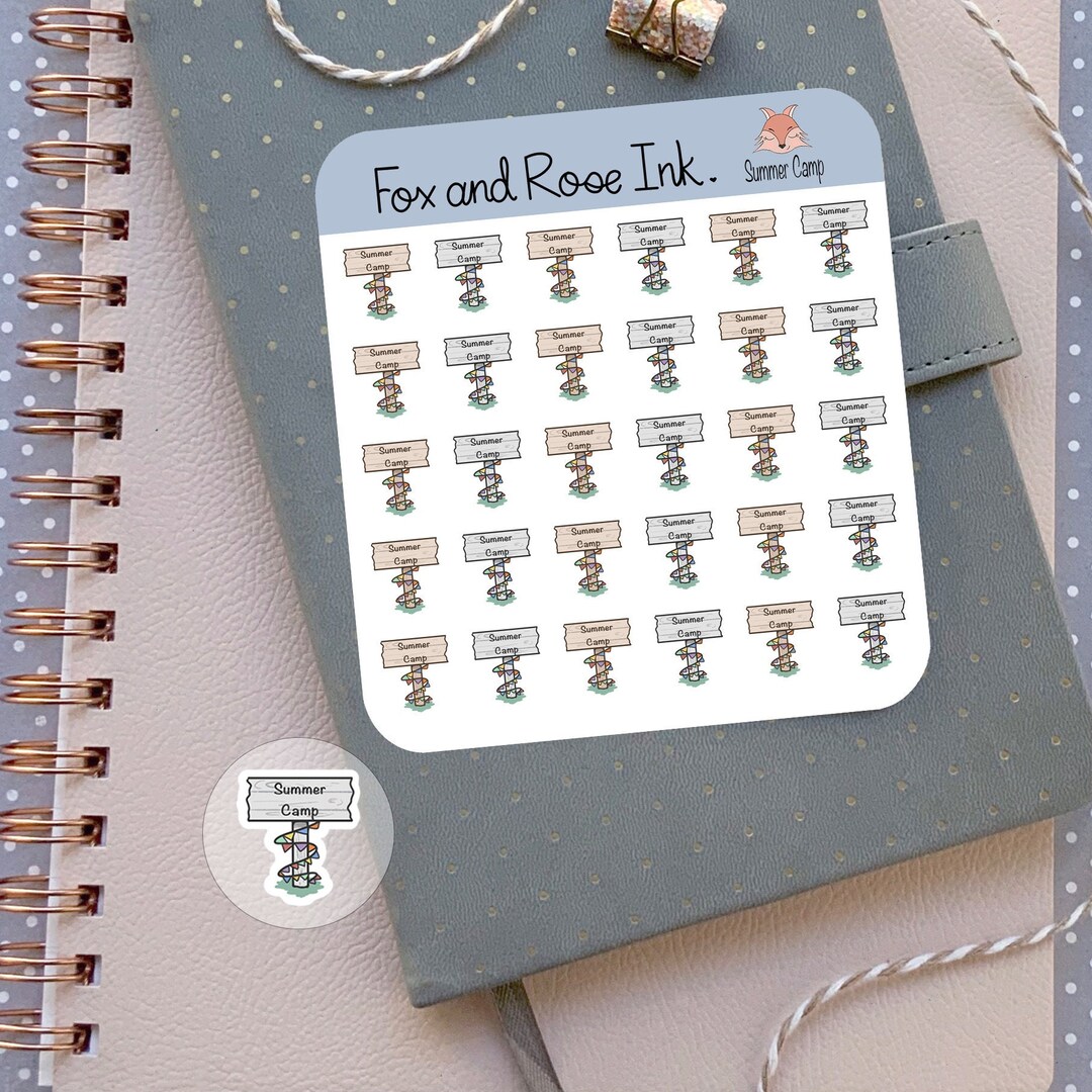 Camp Planner Stickers⎮ Summer Camp Stickers for Planners and Calendars ...