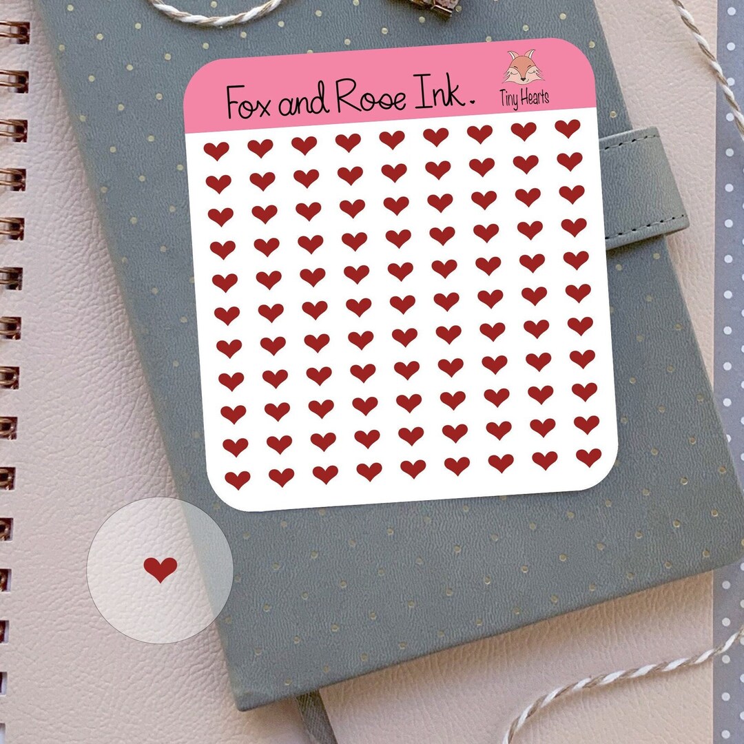 Tiny Red Heart Stickers for Planners Bullet Journals and Scrapbooks ...