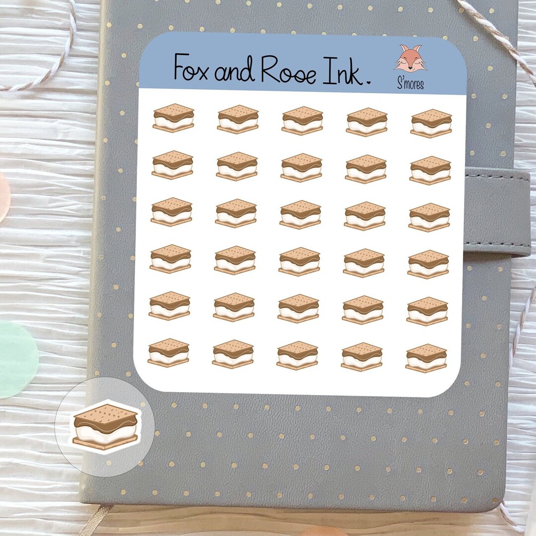 S'mores Planner Stickers⎮ Smores Stickers for Planners and Calendars⎮ S ...
