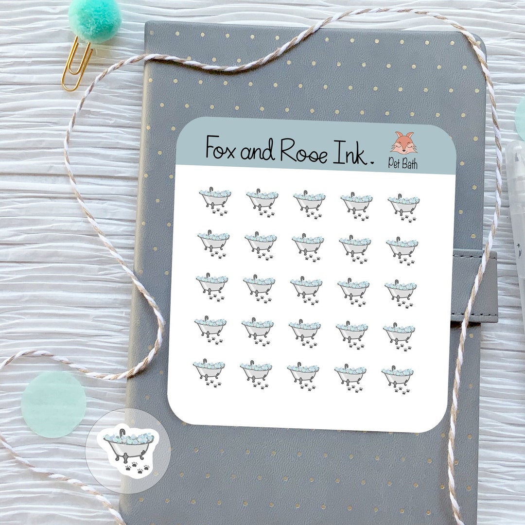 Pet Planner Sticker Icons/ Pet Care Stickers Sheet/ Pet Bath Grooming ...