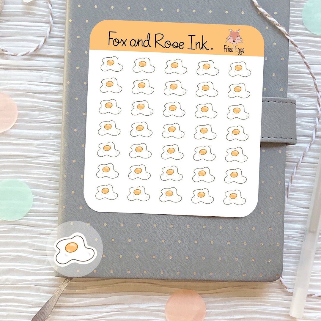 Egg Sticker Sheet Egg Planner Stickers Fried Eggs Stickers for Planners ...