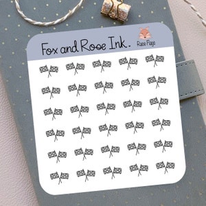 Planner Sticker Icons: Checkered Flag Stickers Race Flag Stickers for ...