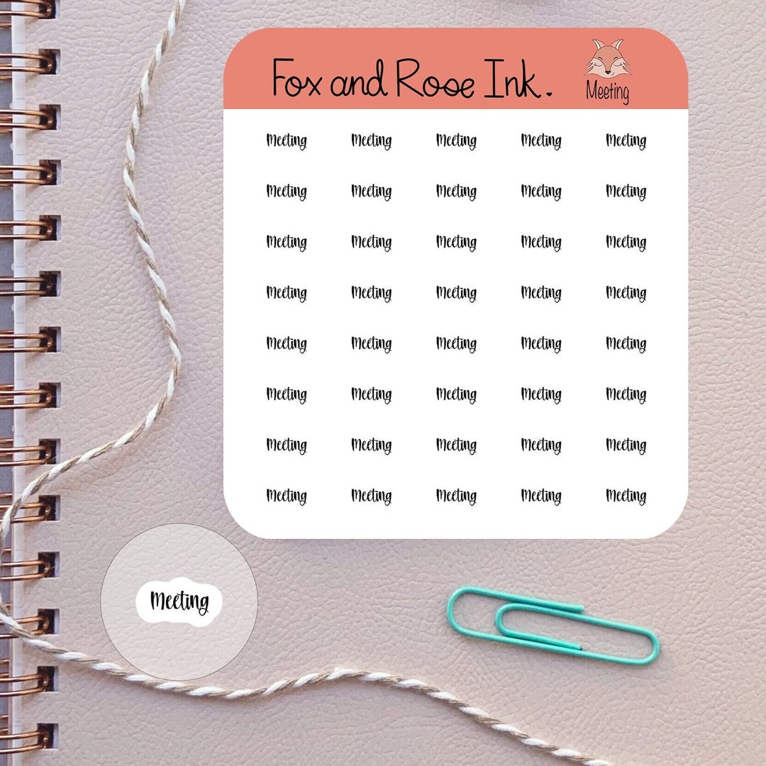 Meeting Script Planner Stickers Meeting Stickers for Planners Calendars ...