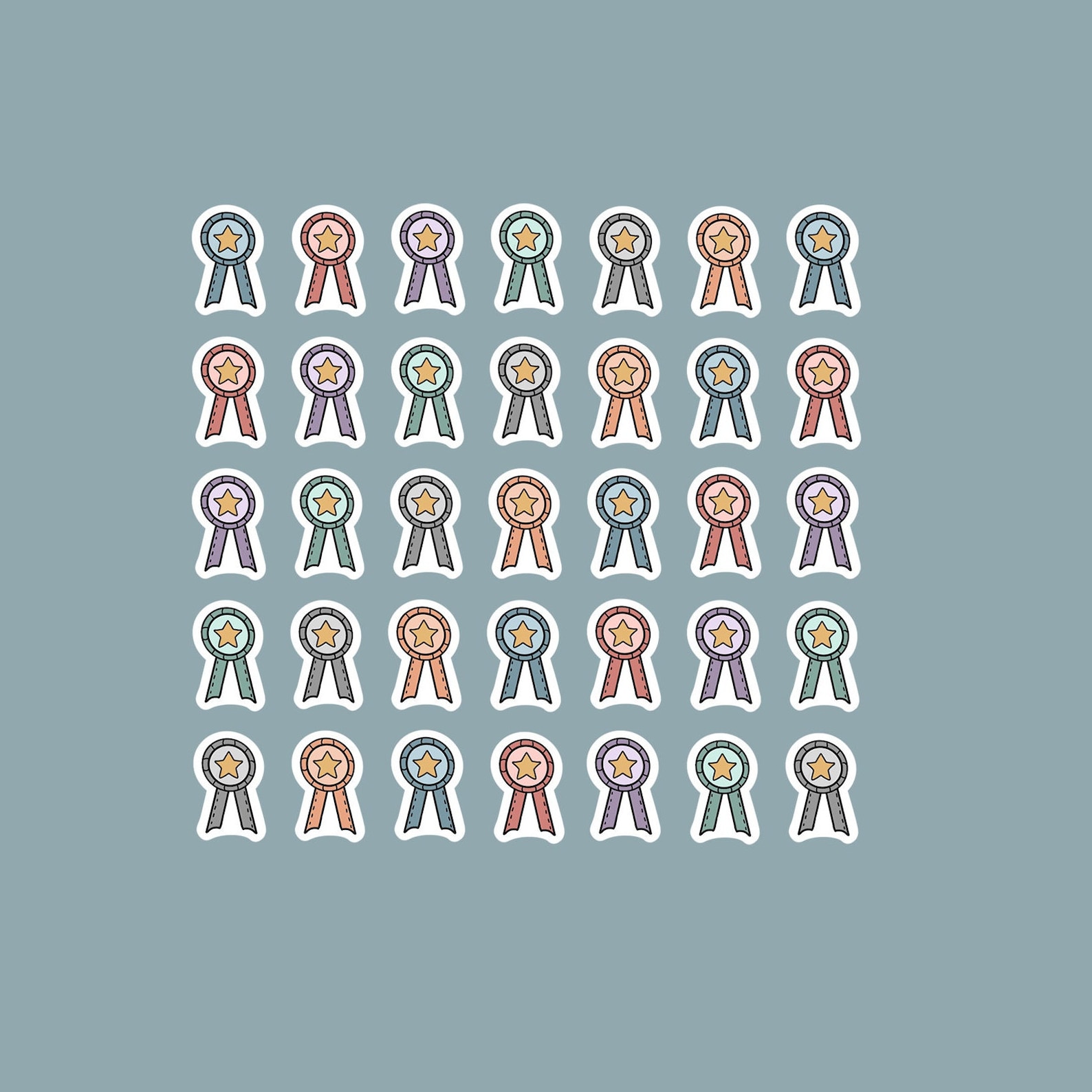 Planner Icon Stickers: Achievement Ribbon Stickers for - Etsy