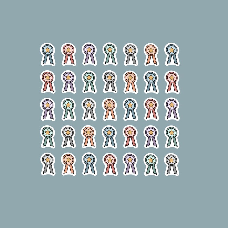 Planner Icon Stickers: Achievement Ribbon Stickers for Planners Award ...
