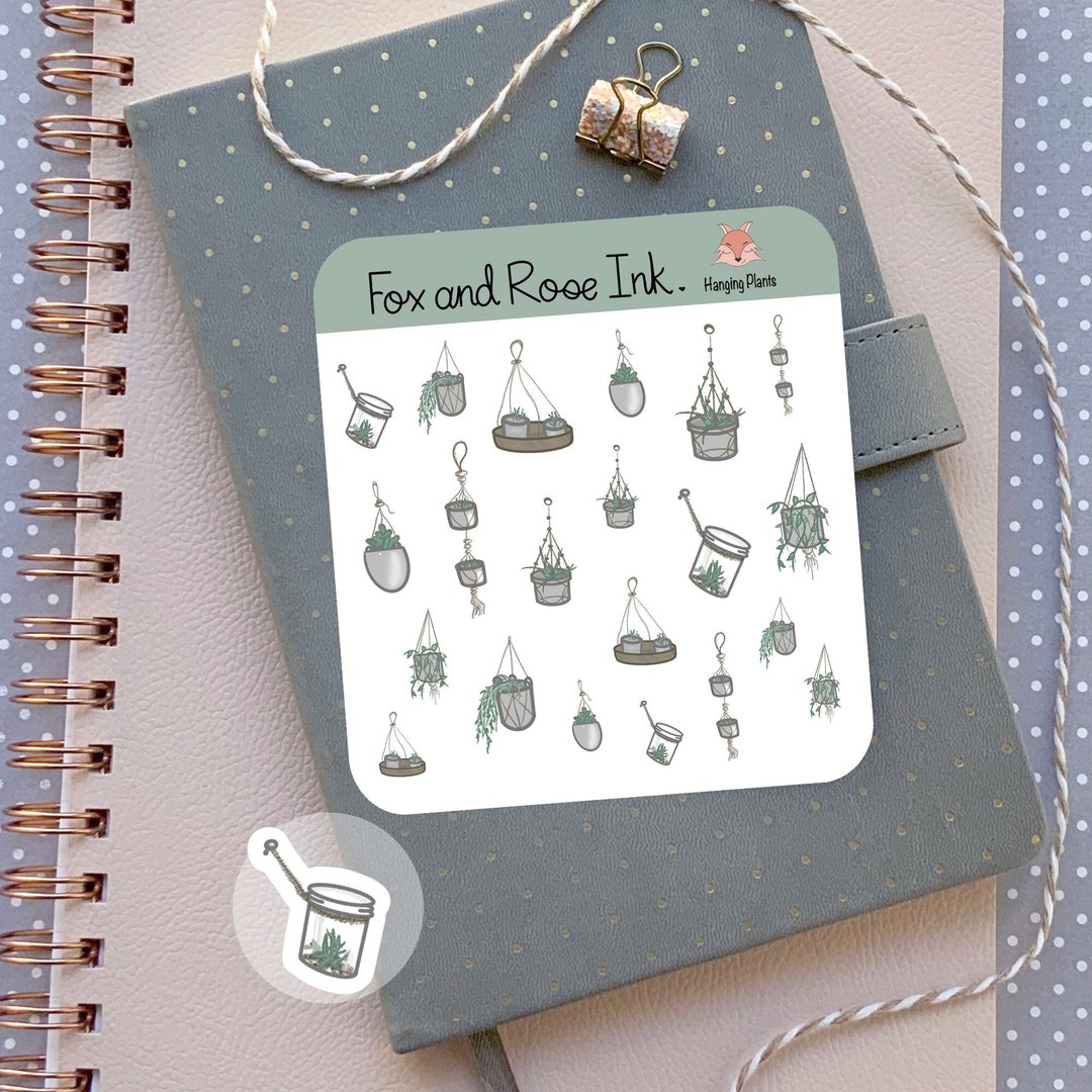 Planner Stickers Sheet Cute/ Mini Plant Planner Stickers/ Hand Drawn ...