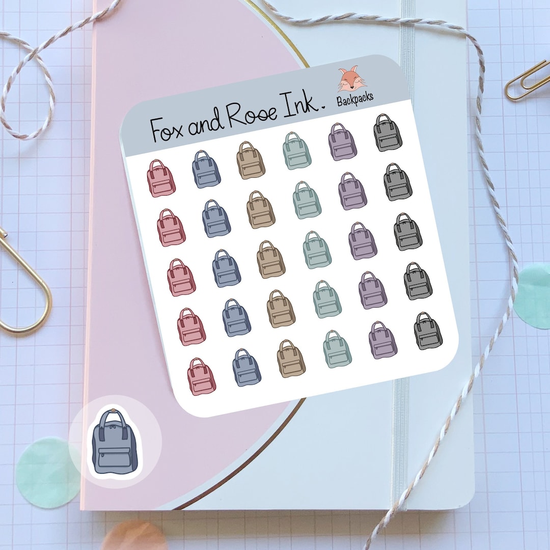School Stickers/ Planner Stickers Sheet/ Backpack Icon Stickers for ...