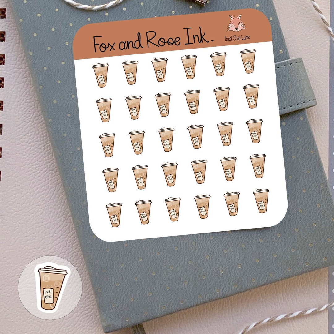 Iced Chai Tea Latte Stickers/ Planner Stickers/ Chai Stickers for ...