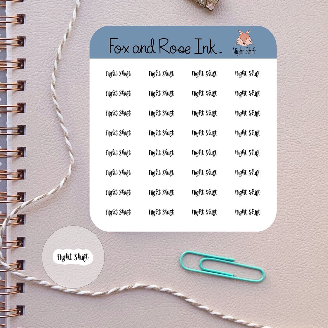 Night Shift Script Planner Stickers Night Shift Stickers for Planners ...