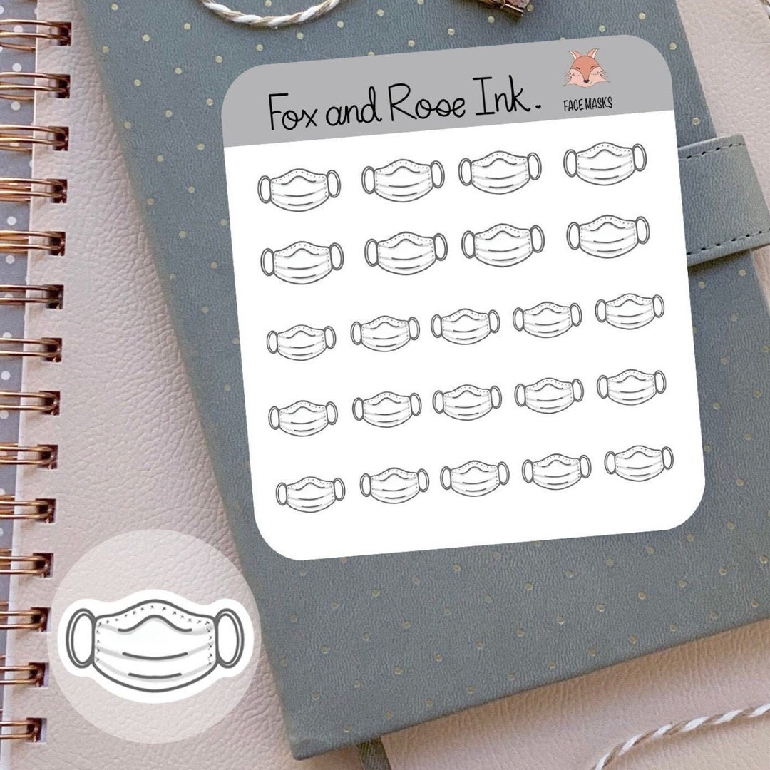 Face Mask Planner Stickers⎮ Sick Day Stickers for Planners and ...