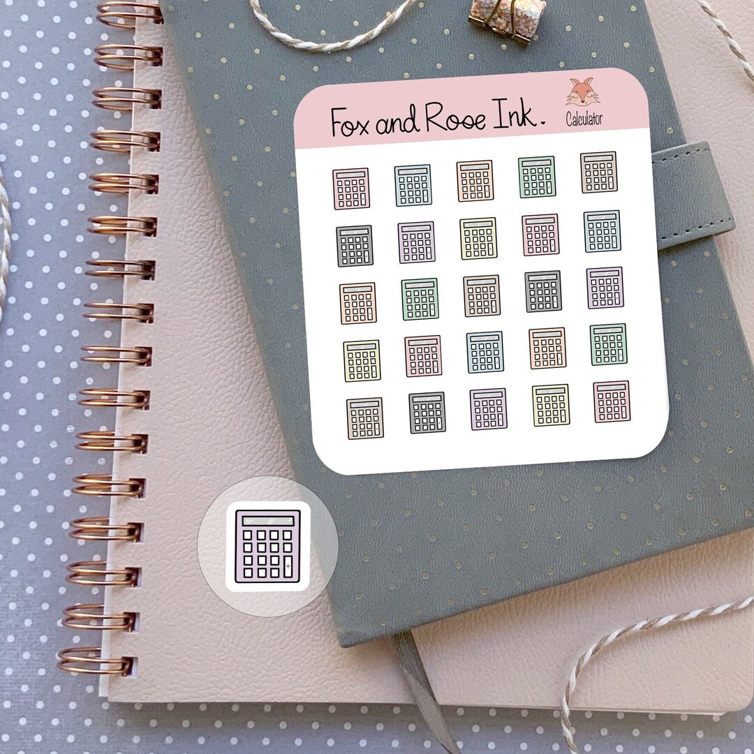 Calculator STICKER SHEET Math Accounting Taxes Budget Savings Student ...