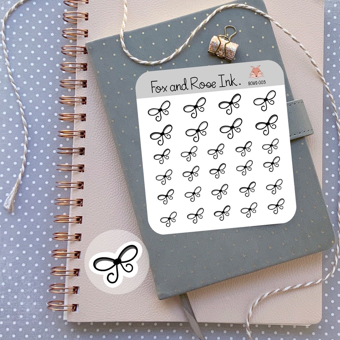 Bow Planner Sticker Bows Sticker Sheet Ribbon Sticker for Planner Bow ...