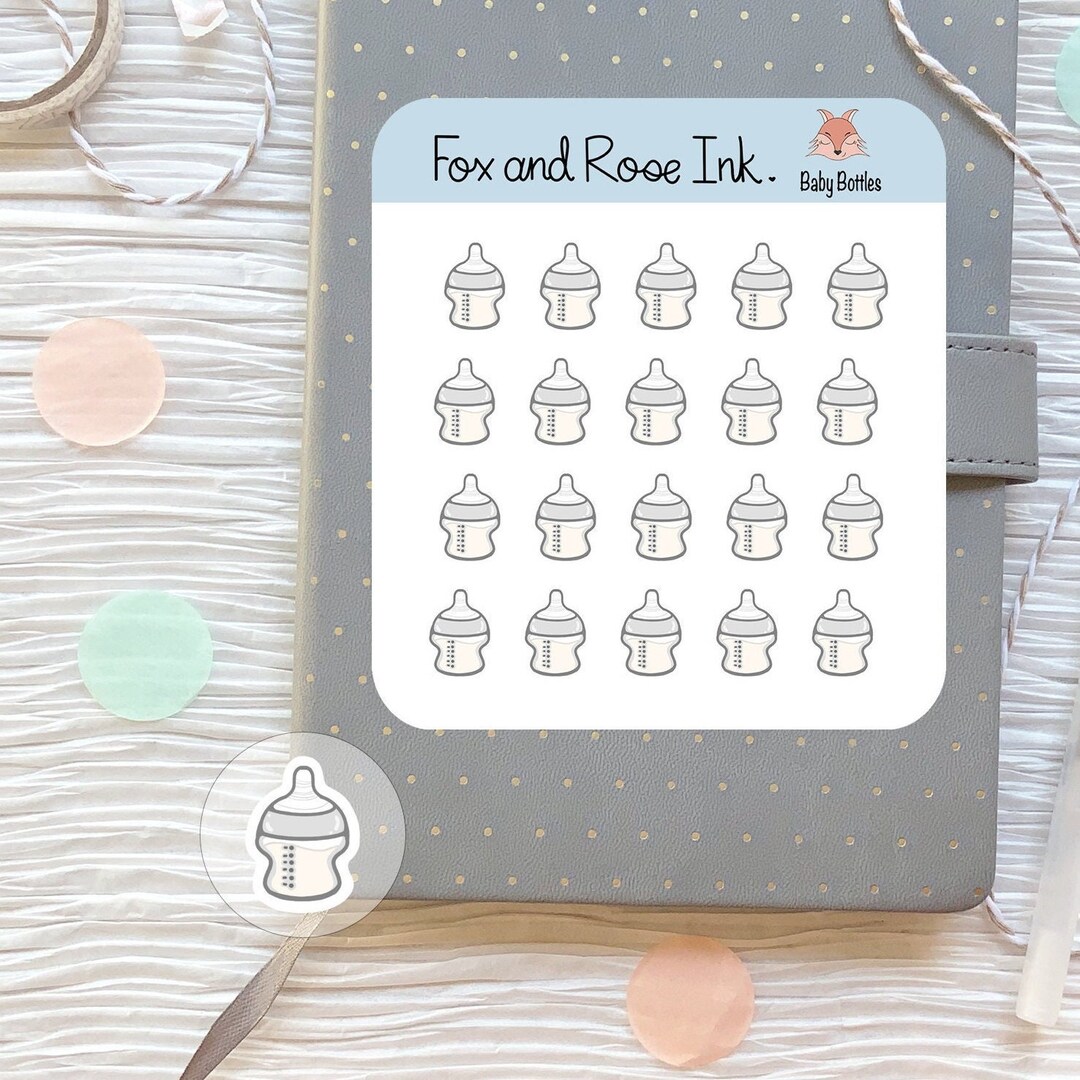 Baby Stickers/ Planner Stickers Sheet/ Baby Bottle Icon Stickers for ...