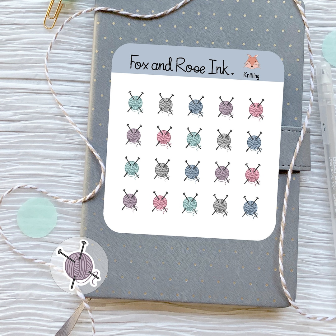 Knit Stickers/ Planner Stickers/ Knitting Stickers for Planners and ...