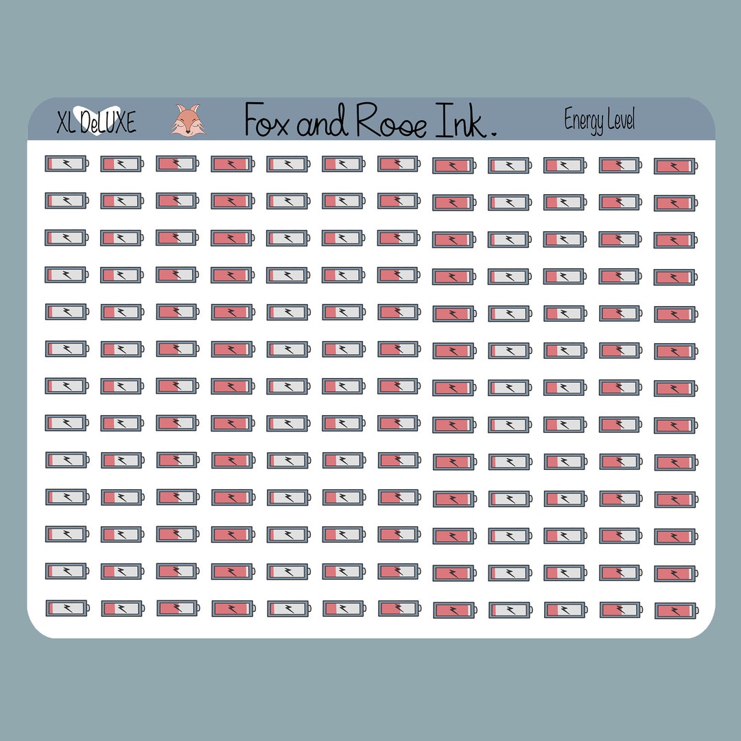Energy Level Planner Stickers⎮ Battery Stickers for Planners and ...