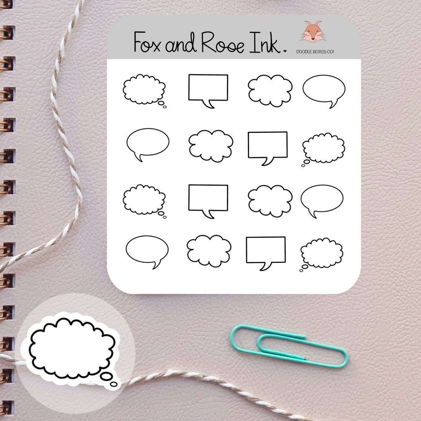 Speech Bubble STICKER SHEET Thought Bubble Word Bubble Stickers for ...