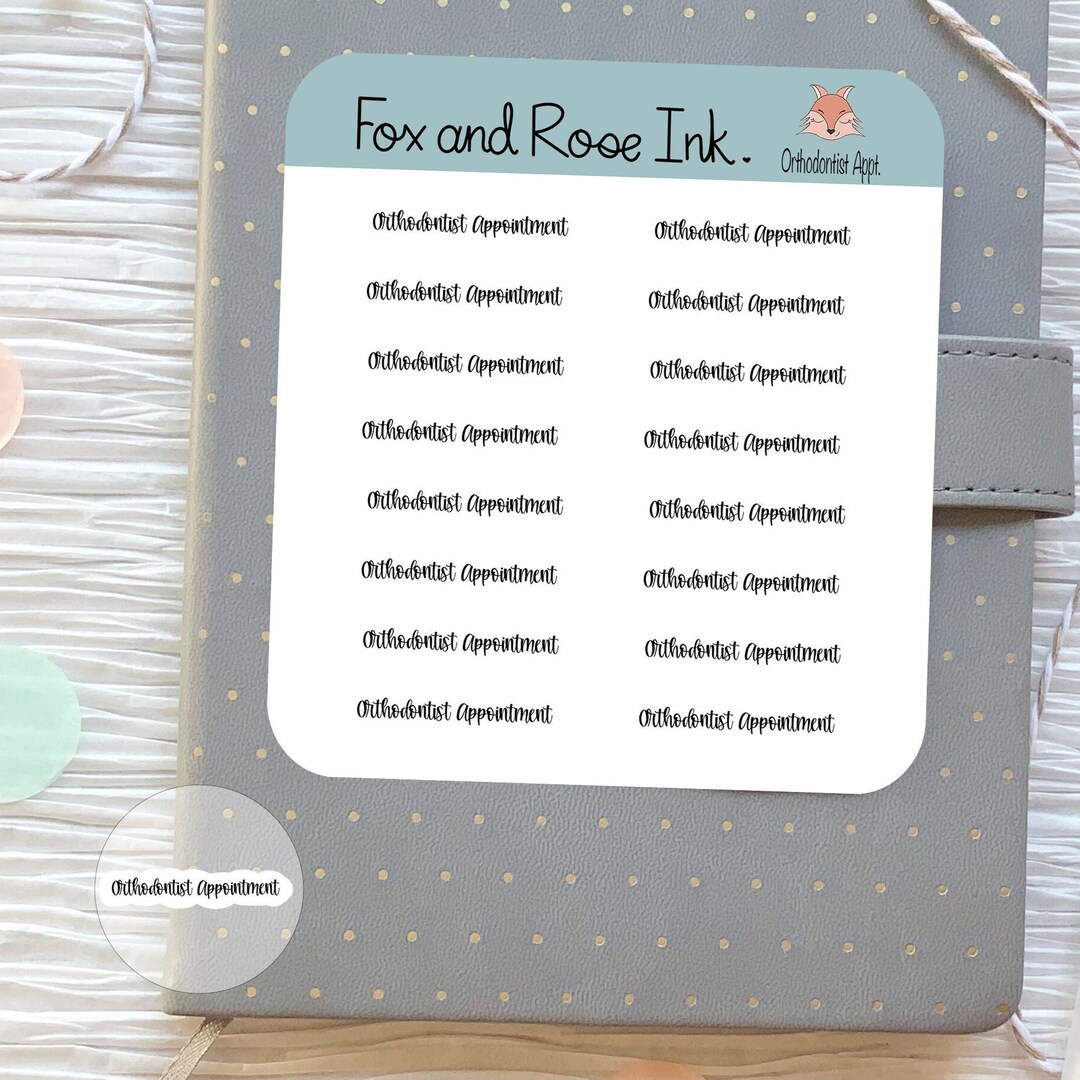 Orthodontist Planner Stickers Braces Stickers for Planners and ...