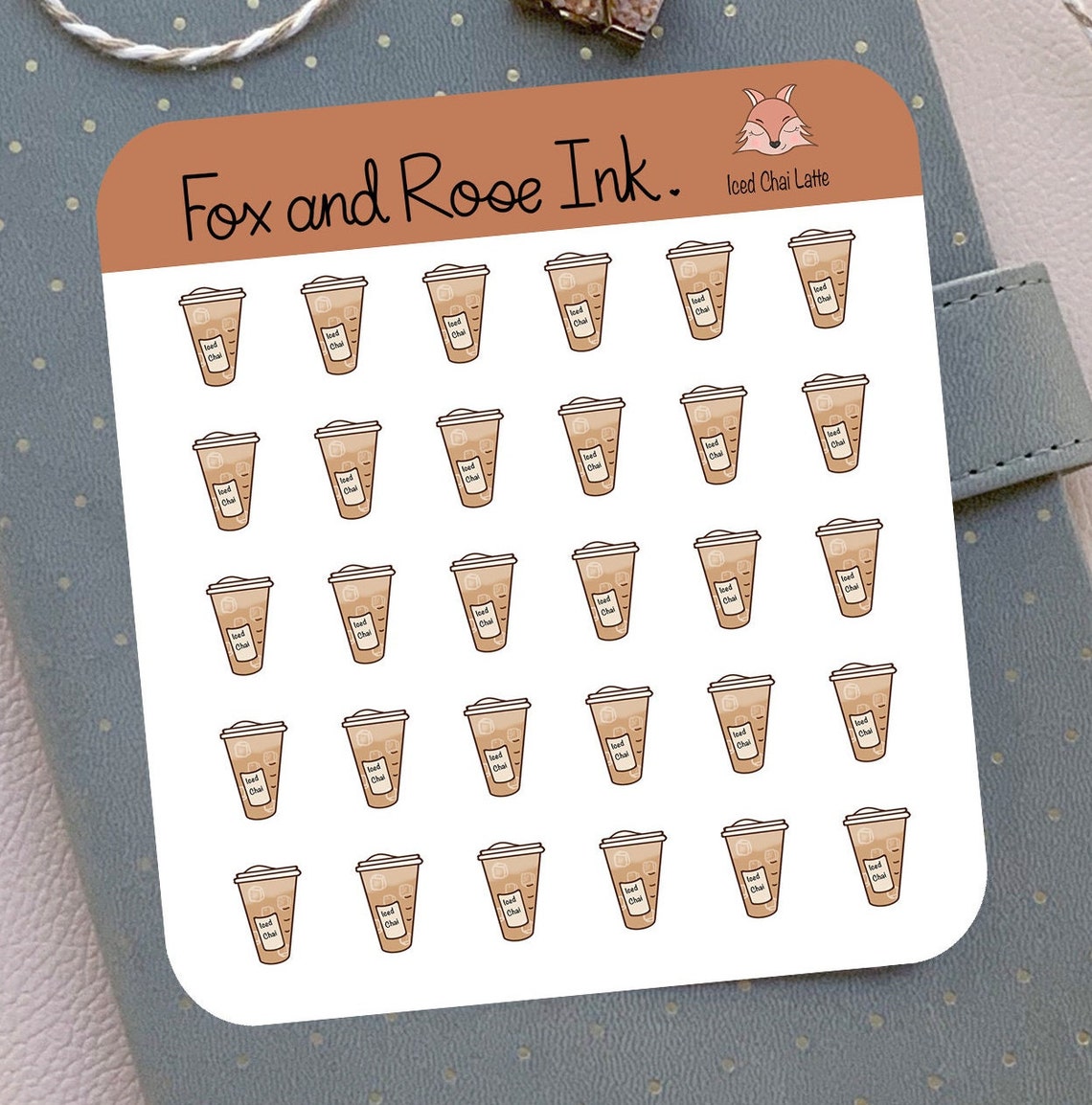 Iced Chai Tea Latte Stickers/ Planner Stickers/ Chai Stickers for ...