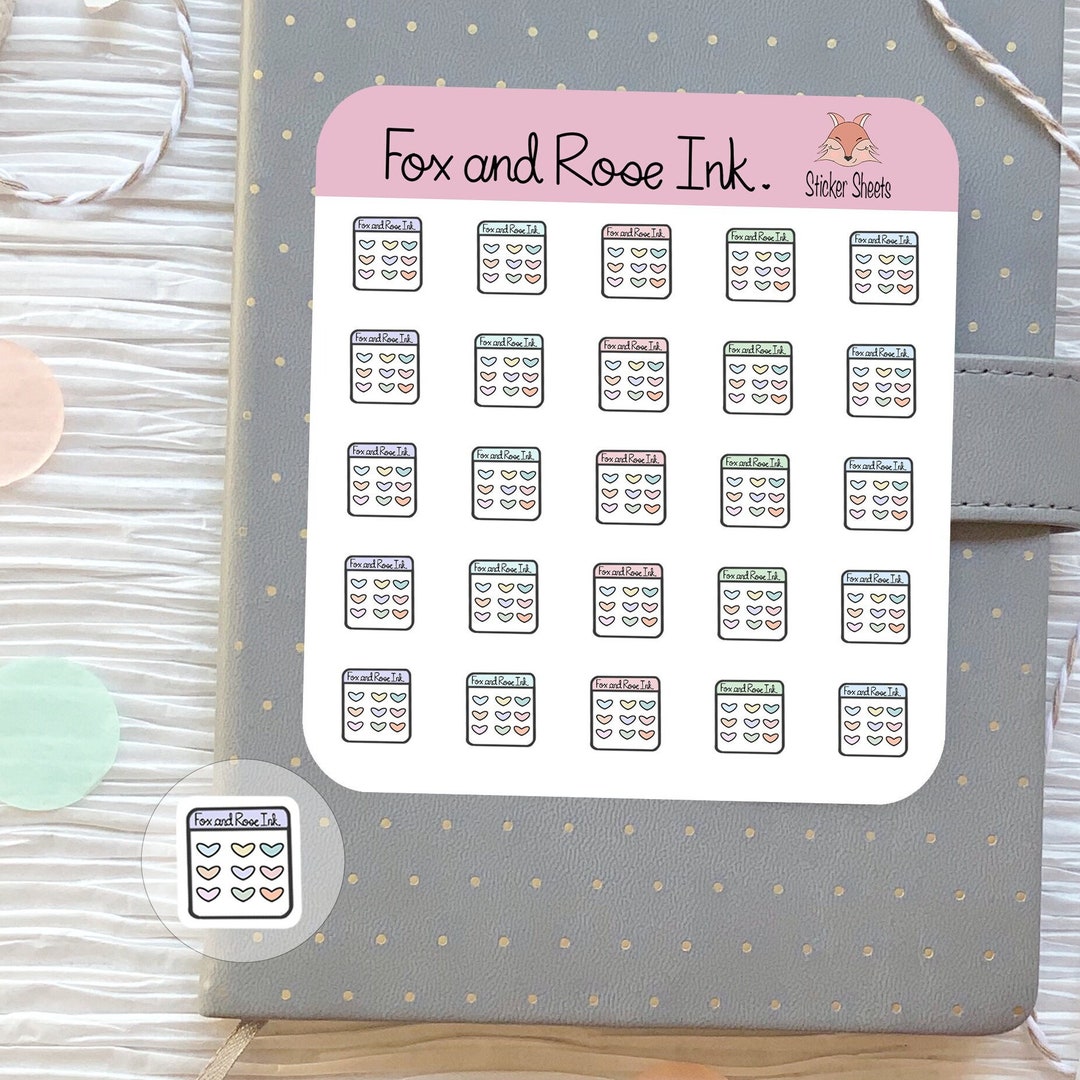 Fox and Rose Ink Planner Sticker Icons Foxandroseink Sticker Sheet ...