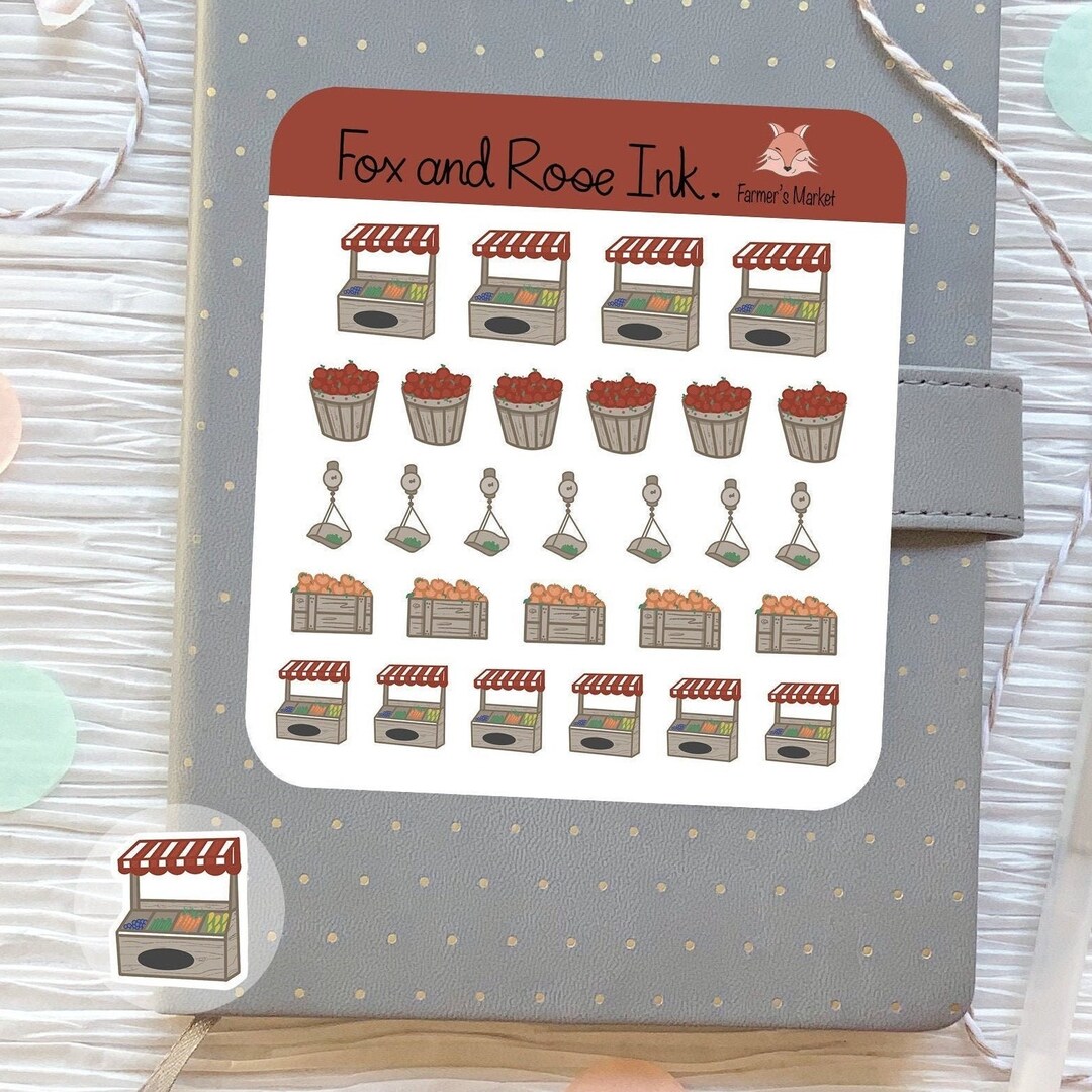 Farmers Market Stickers/ Planner Stickers/ Grocery Stickers for Planner ...