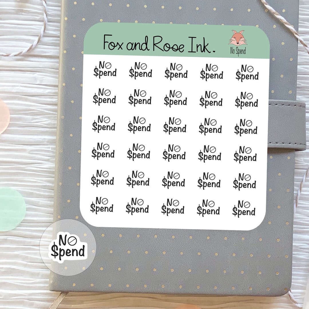 No Spend Planner Stickers⎮ No Spend Challenge Stickers for Planners and ...
