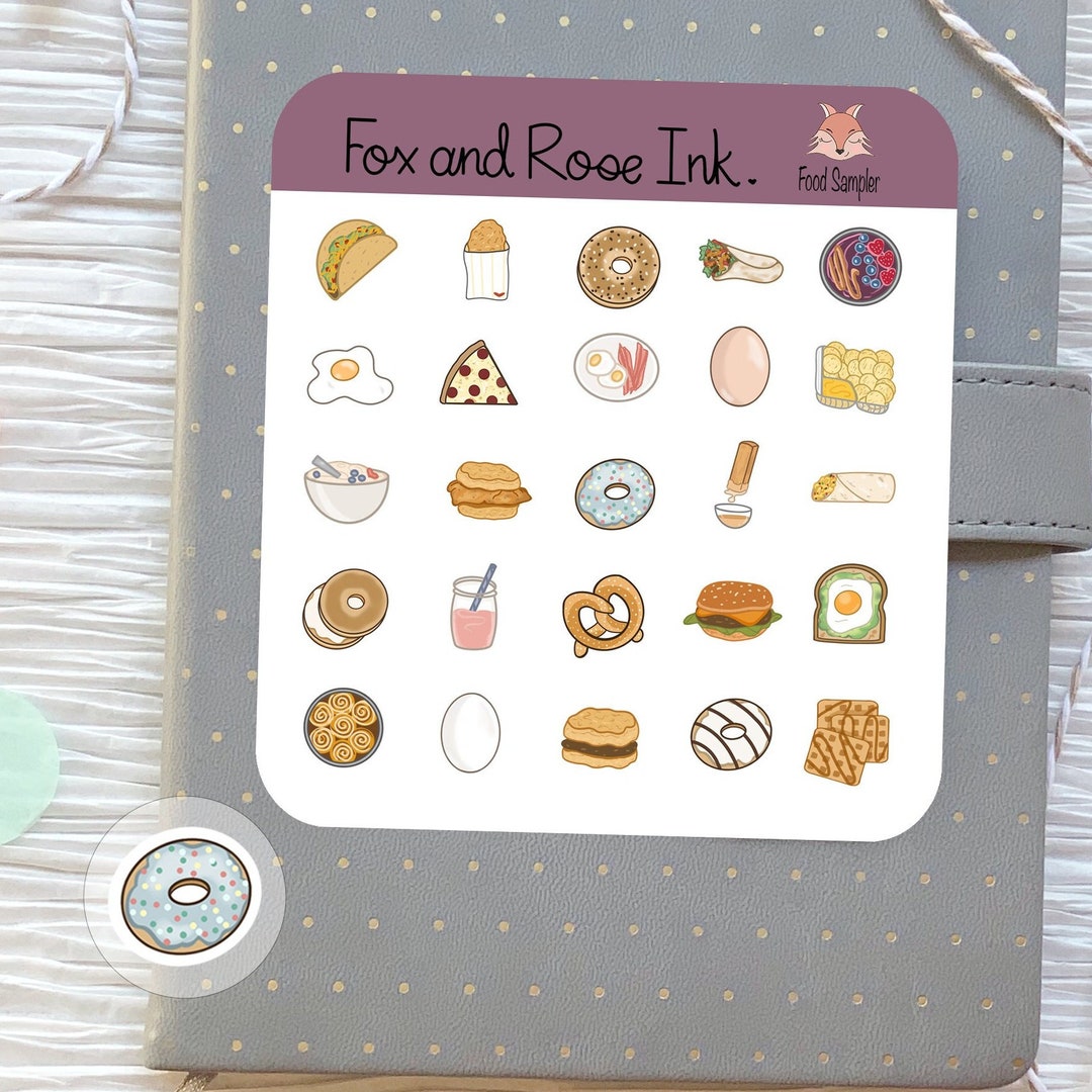 Food Planner Stickers⎮ Cute Food Stickers for Planners and Calendars ...