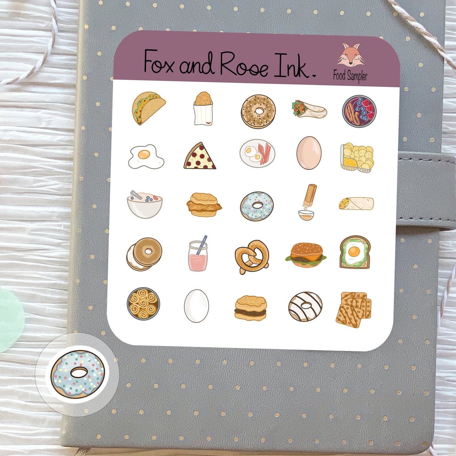 Food Planner Stickers⎮ Cute Food Stickers for Planners and Calendars ...