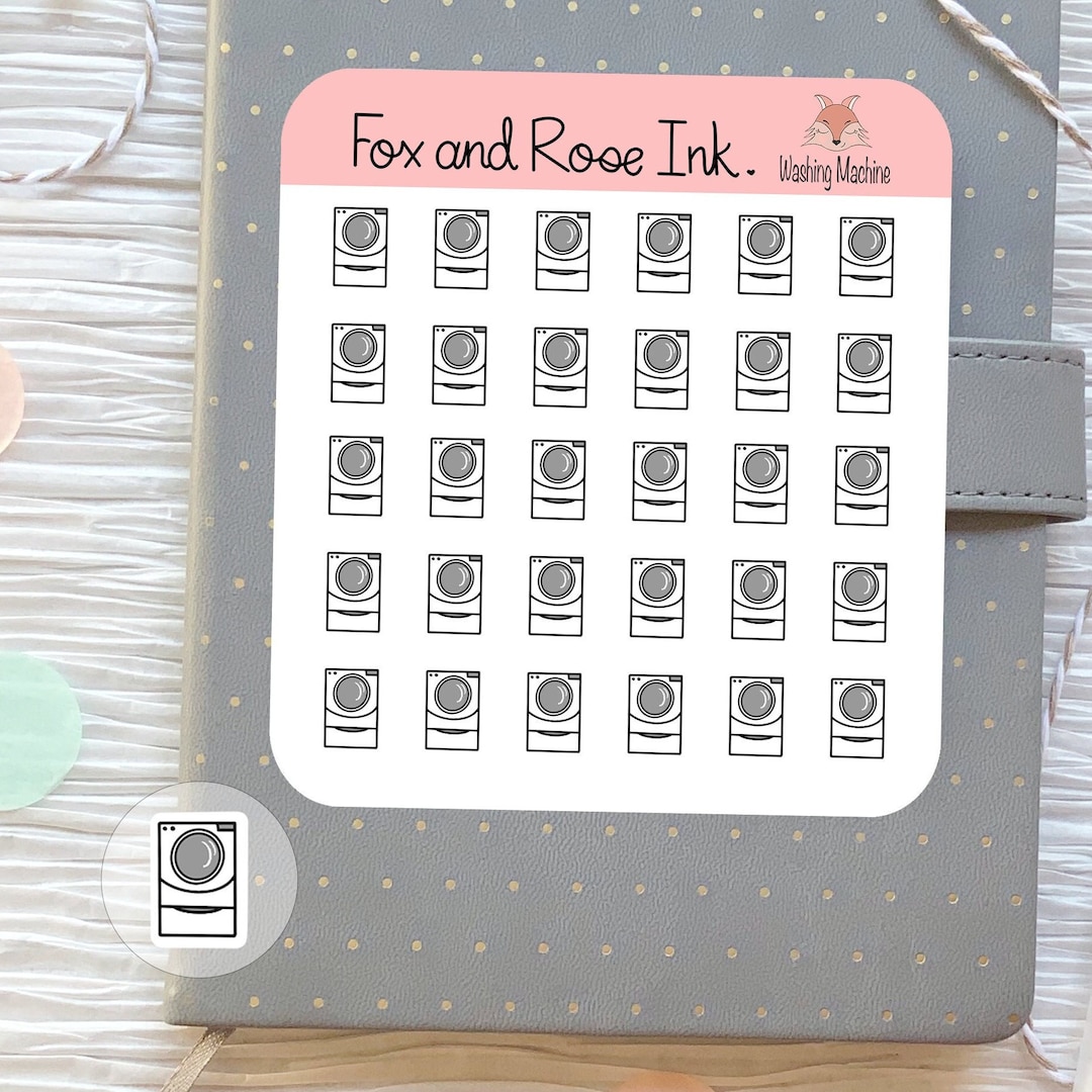Laundry Planner Stickers Washing Machine Stickers for Planners and ...