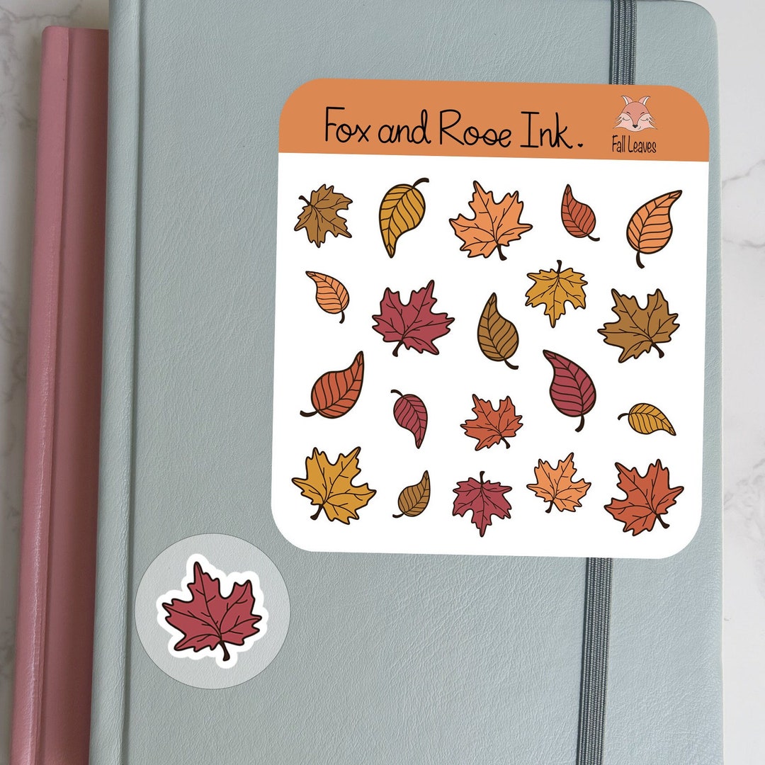 Autumn Leaves Planner Stickers Fall Leaf Stickers for Planners ...