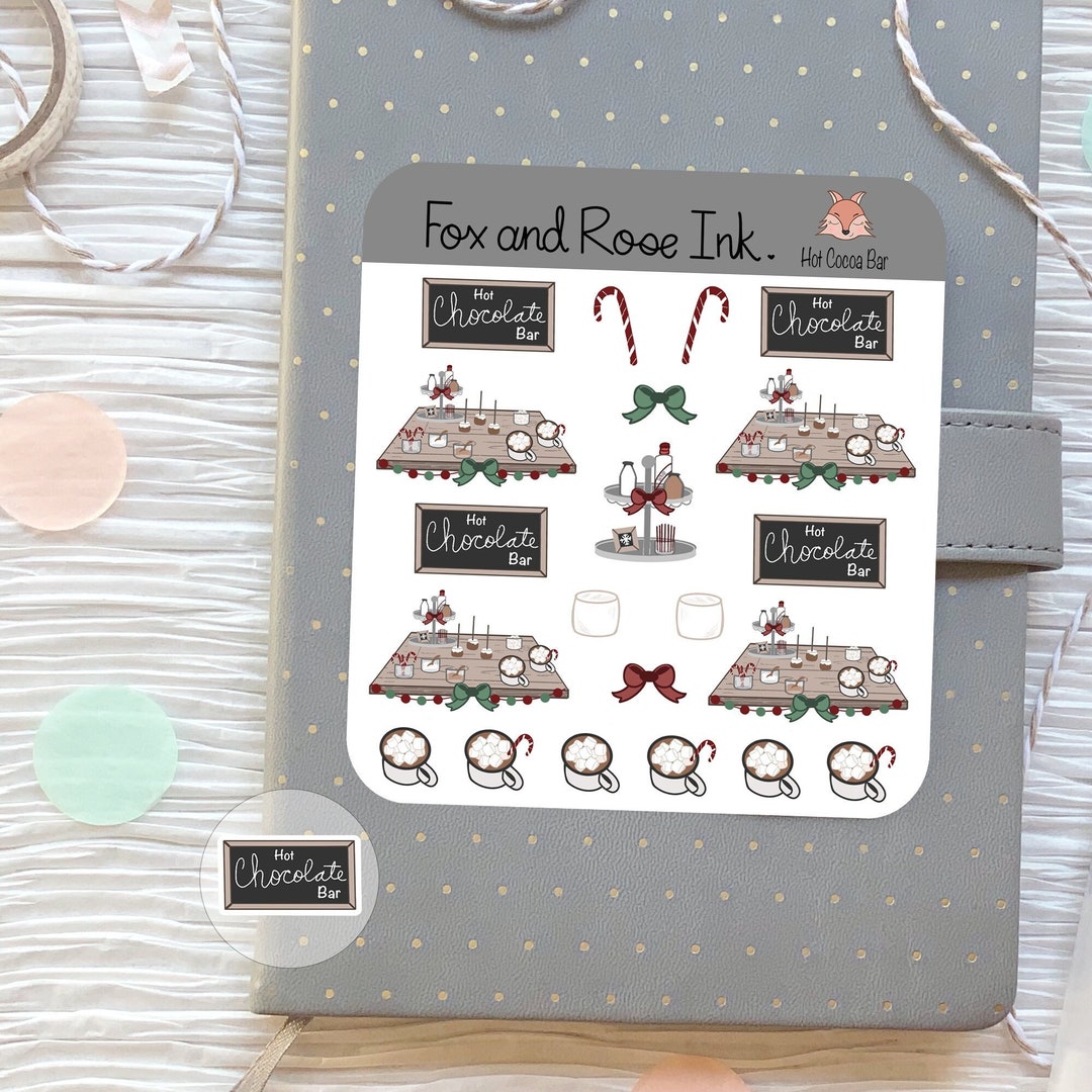 Hot Chocolate Bar Planner Stickers ⎮ Hot Cocoa Stickers for Planners ...