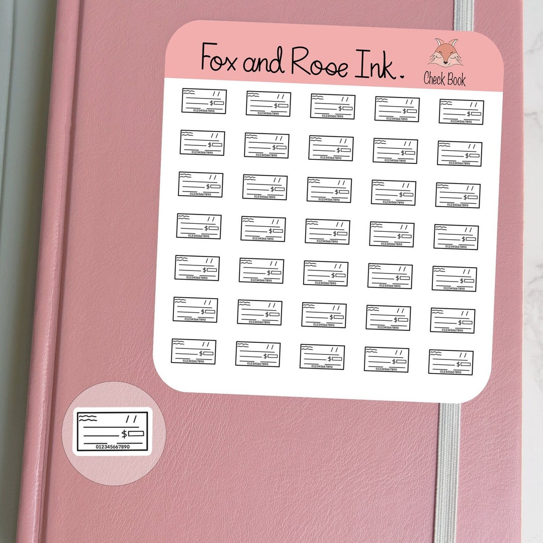 Check Stickers⎮ Money Checks Planner Stickers Sheet⎮ Check Book Icons ...