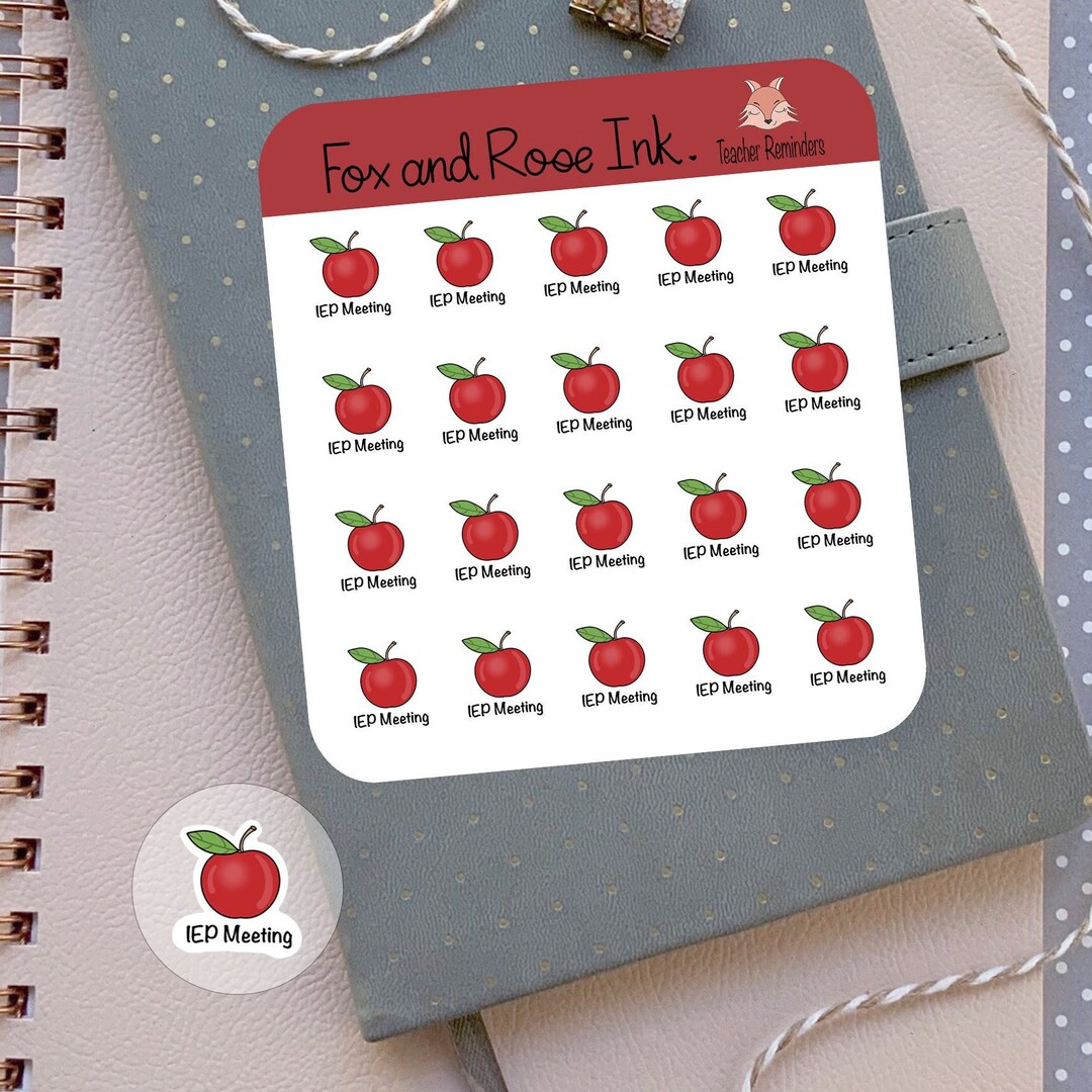 IEP Meeting Planner Stickers IEP Reminder Stickers for Teachers Parent ...