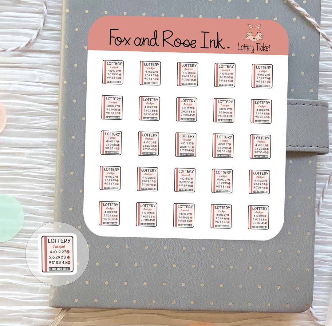 Lottery Ticket Planner Stickers Gambling Lottery Ticket Icon Stickers ...