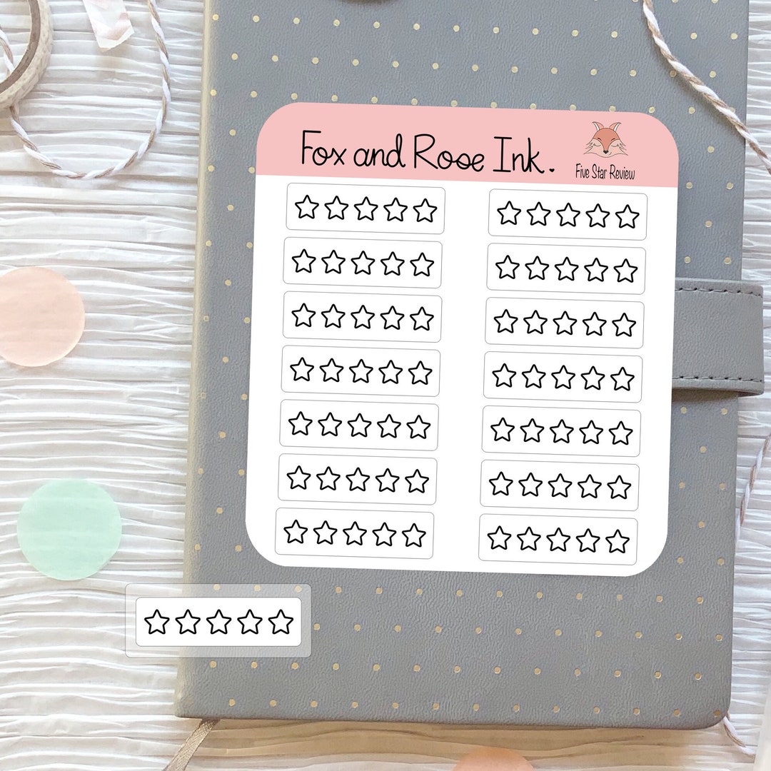 Star Rating Stickers ⎮ Movie and Book Rating Tracker Planner Stickers ...