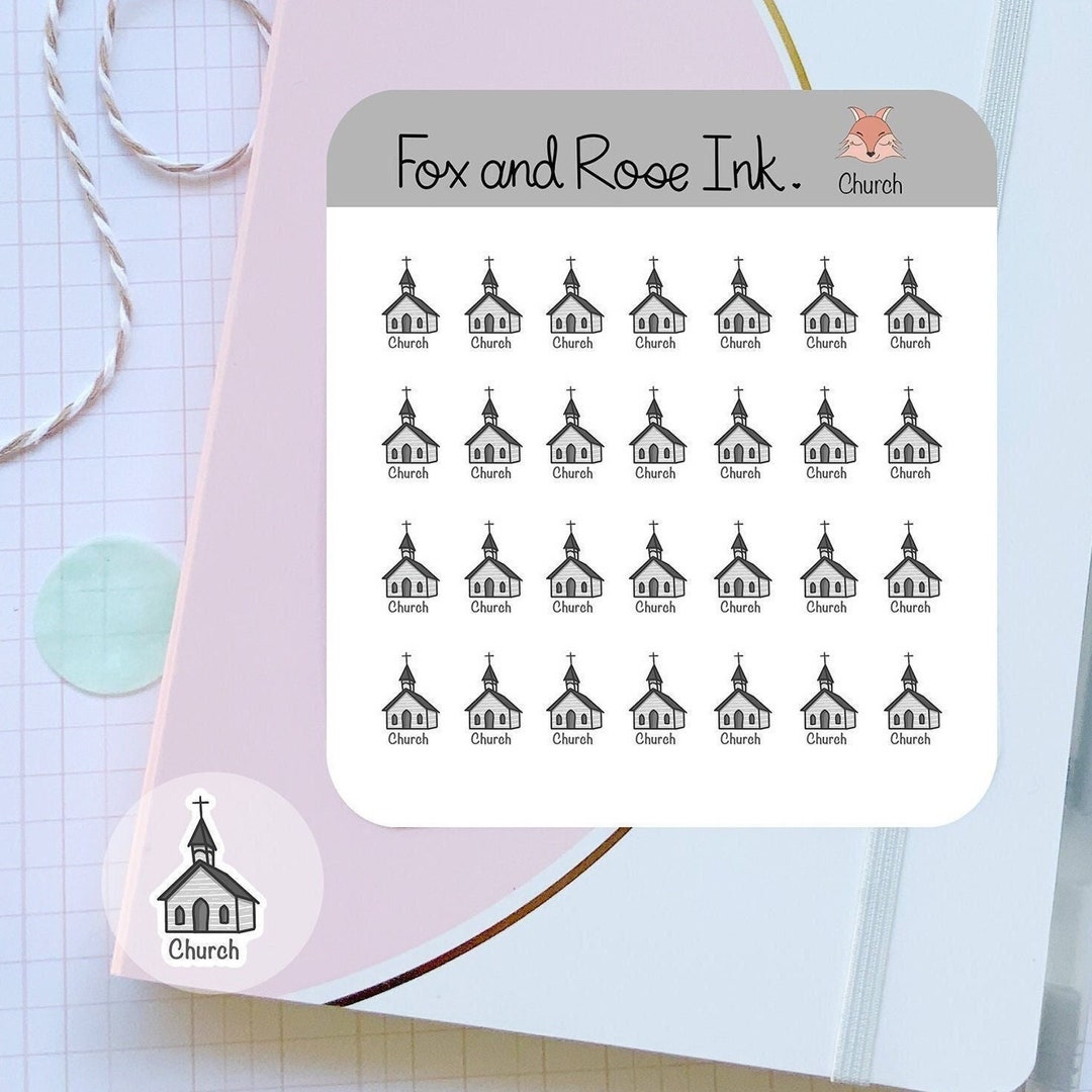 Church STICKER SHEET Christian Chapel Christianity Catholic Mass ...