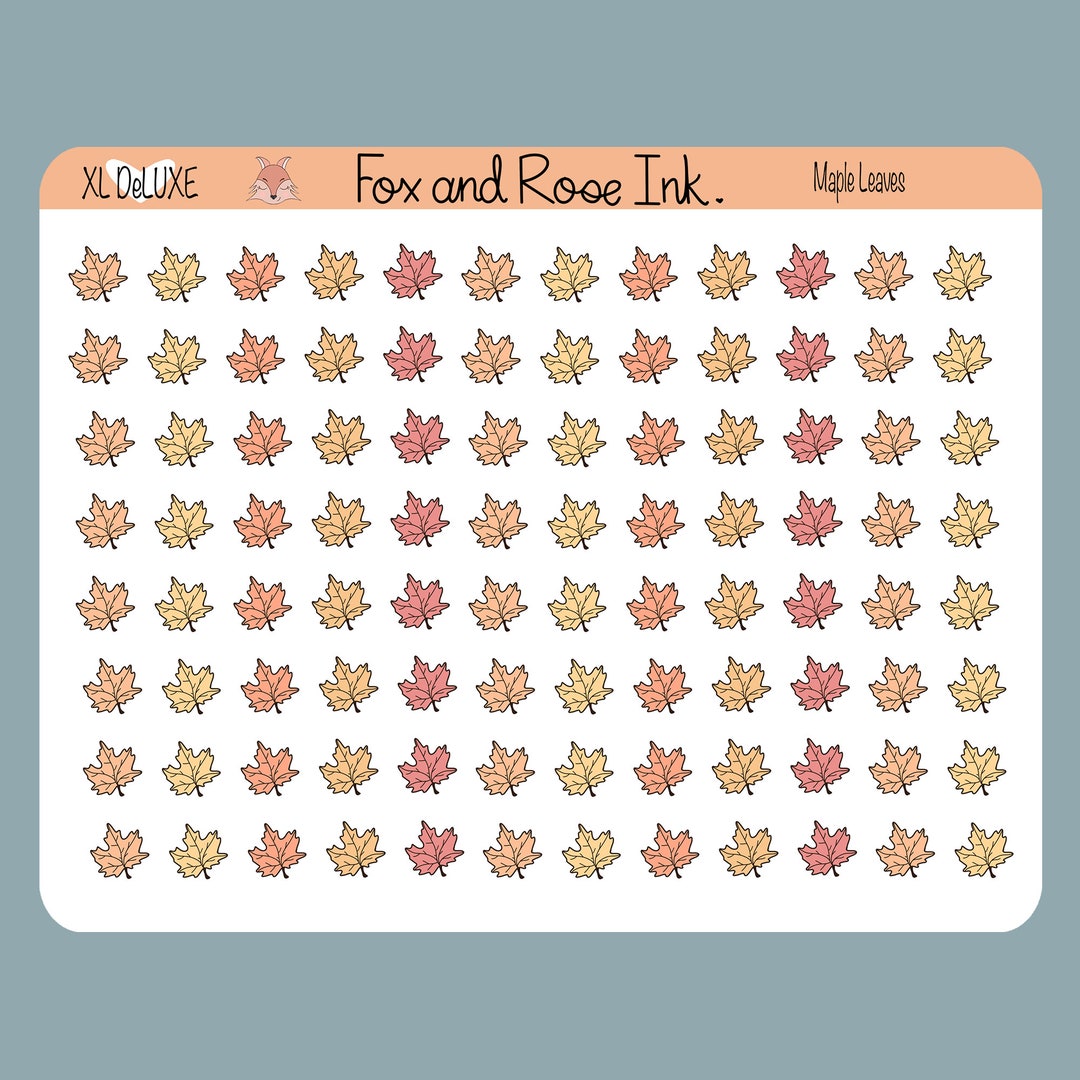 Maple Leaves Planner Stickers⎮ Fall Leaf Stickers for Planners and ...