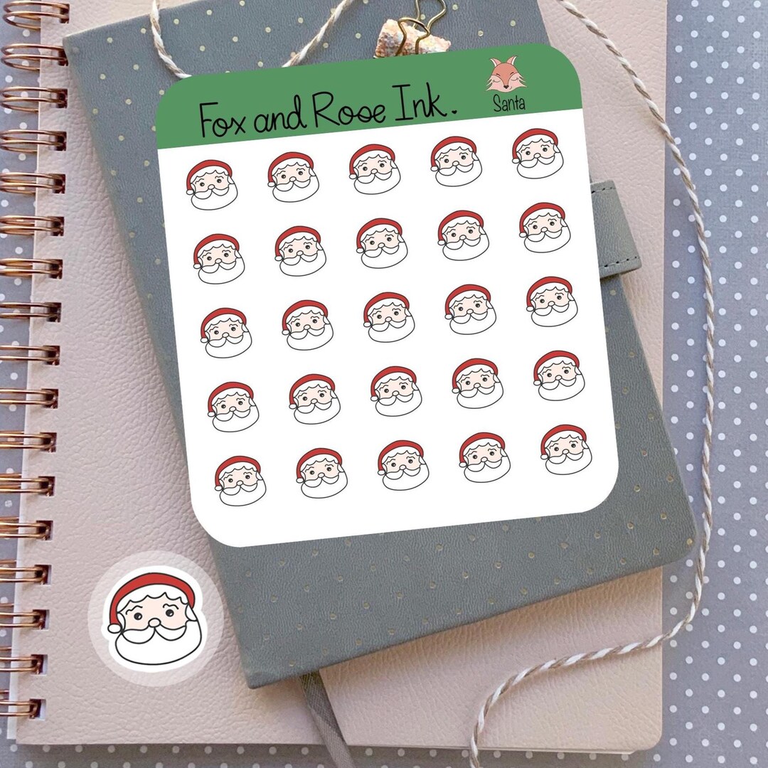 Santa Planner Stickers | Christmas Holiday Icons - Etsy