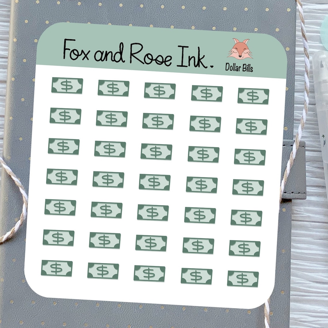 Dollar Bill Stickers/ Planner Sticker Sheet/ Money Stickers - Etsy