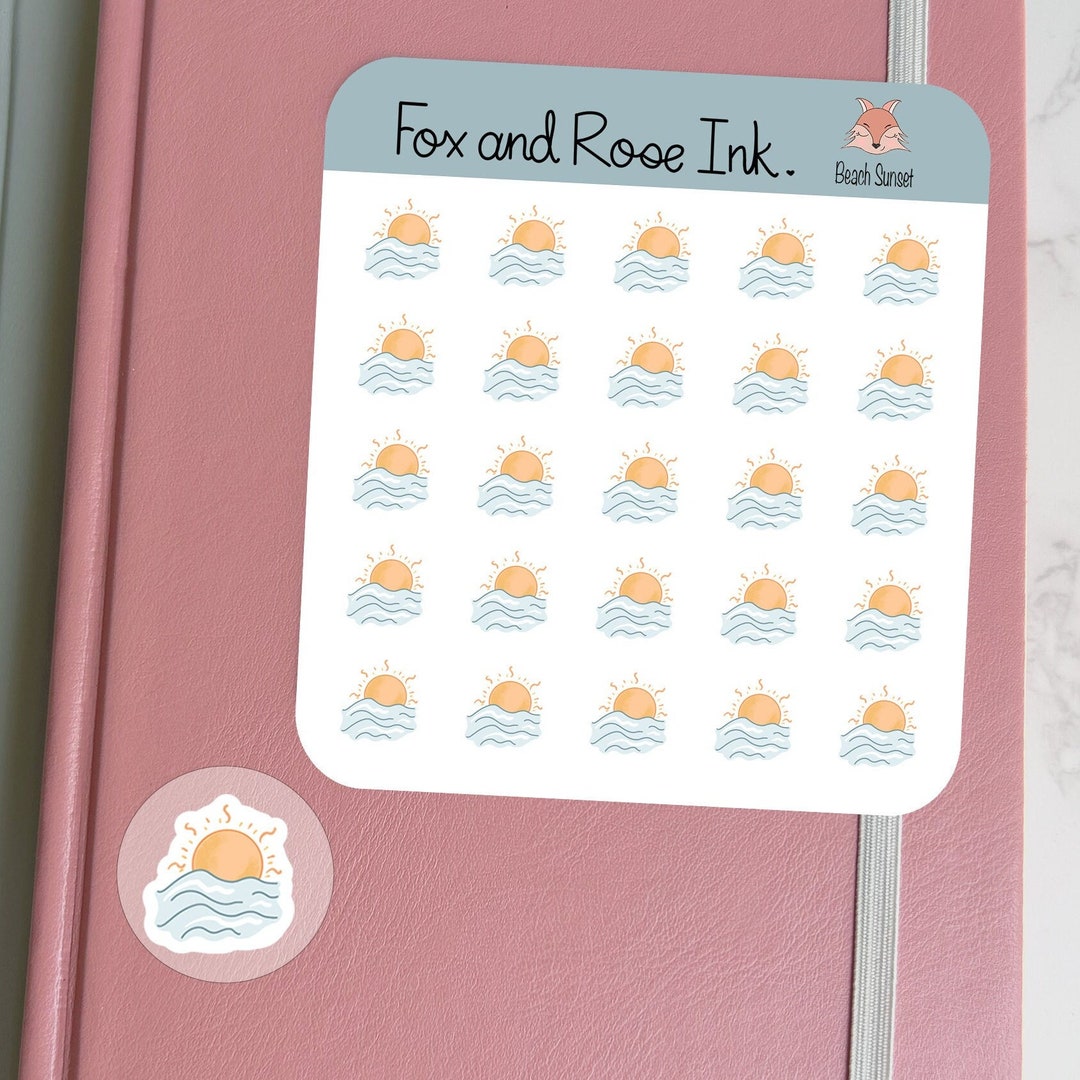 Beach Sunset Planner Stickers⎮ Beach Stickers for Planners and ...