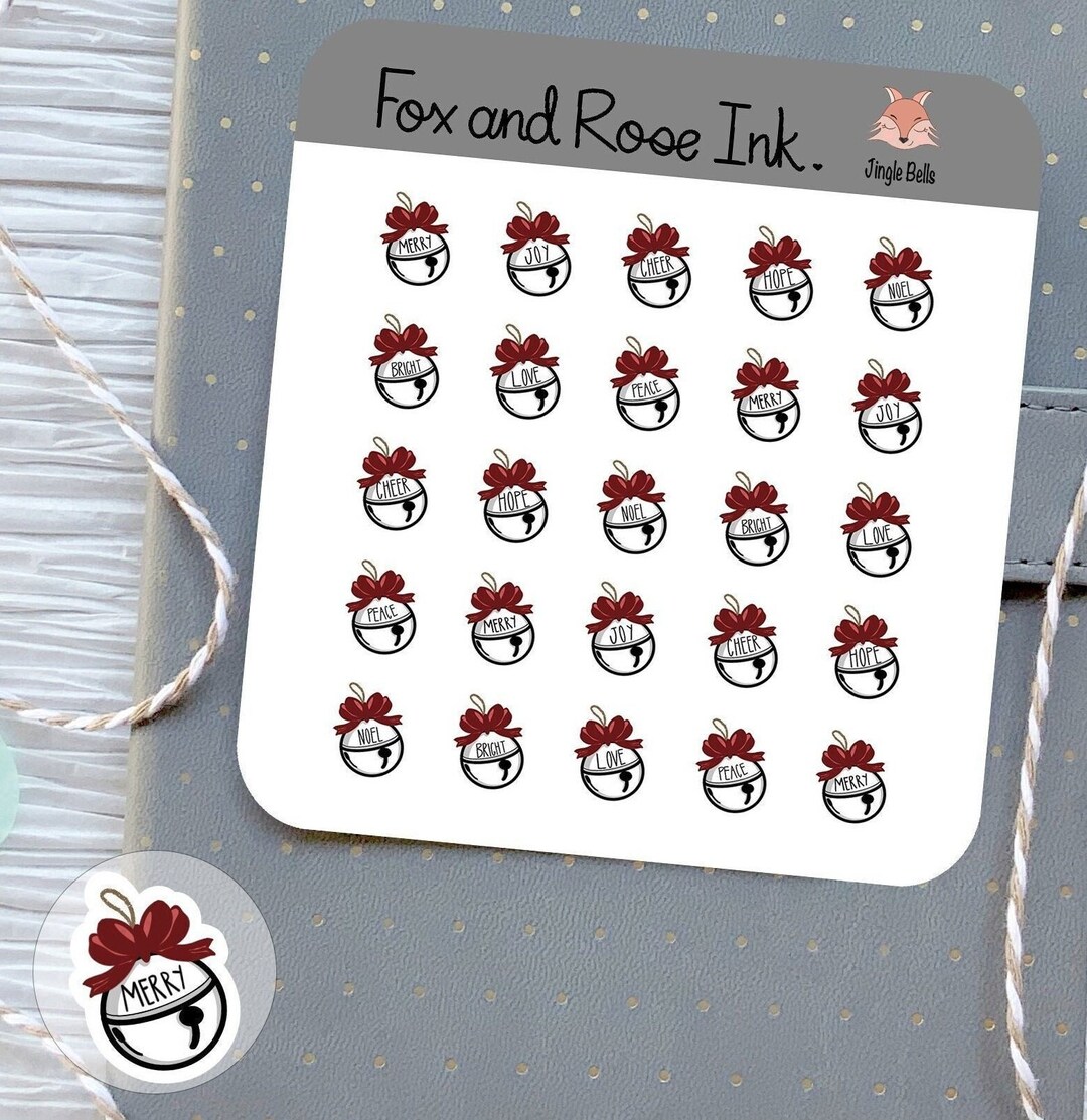 Jingle Bell Planner Stickers⎮ Christmas Bells Stickers for Planners and ...