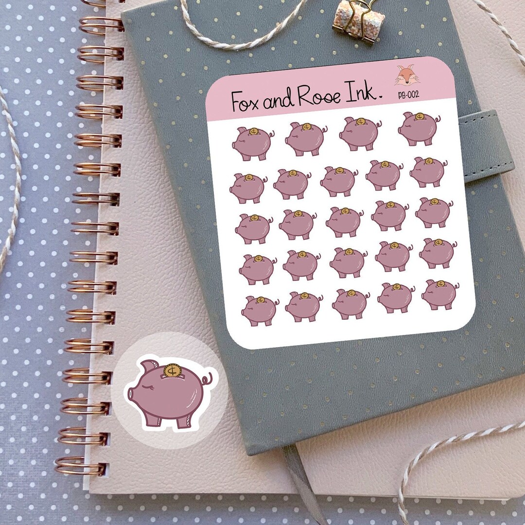 Savings Planner Stickers Savings Sticker Sheet Budget Sticker Sheet for ...