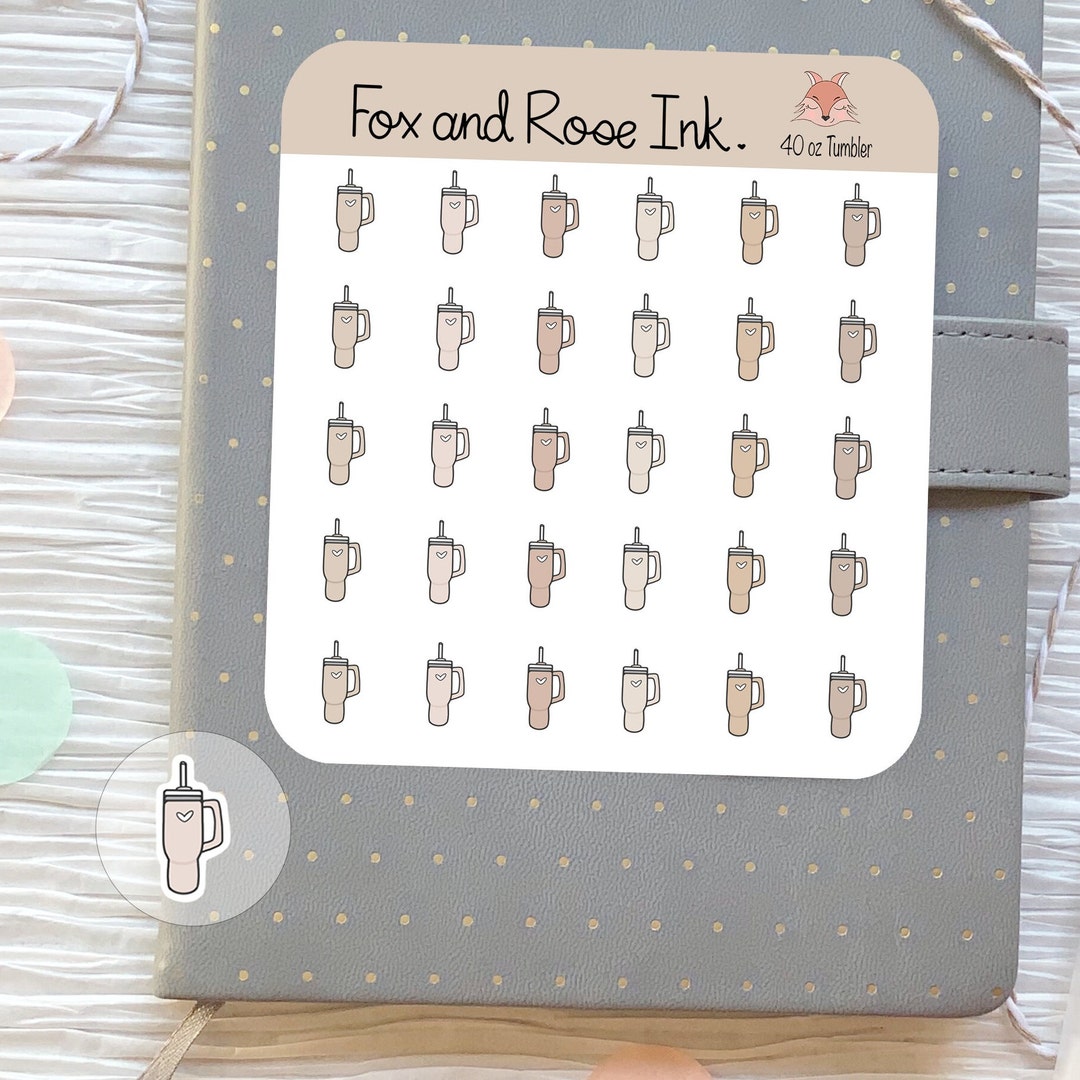 Mini Tumbler Planner Sticker Icons Mini 40 0z Tumbler Stickers for ...
