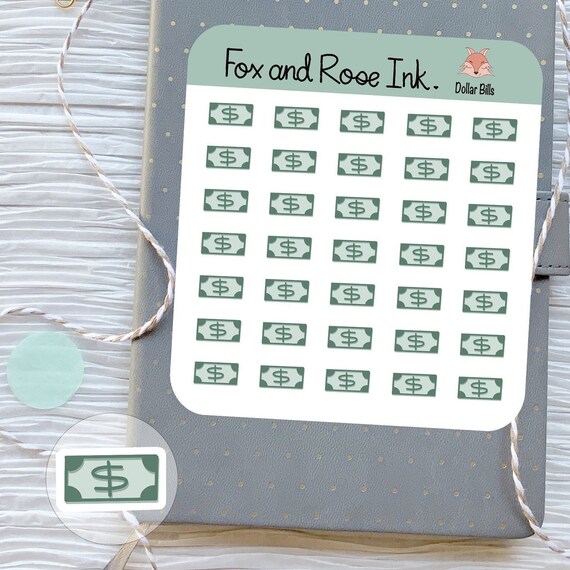 Dollar Bill Stickers/ Planner Sticker Sheet/ Money Stickers - Etsy
