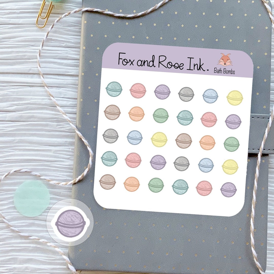 Bath Bomb Planner Stickers ⎮ Bath Stickers for Planners and Calendars ...
