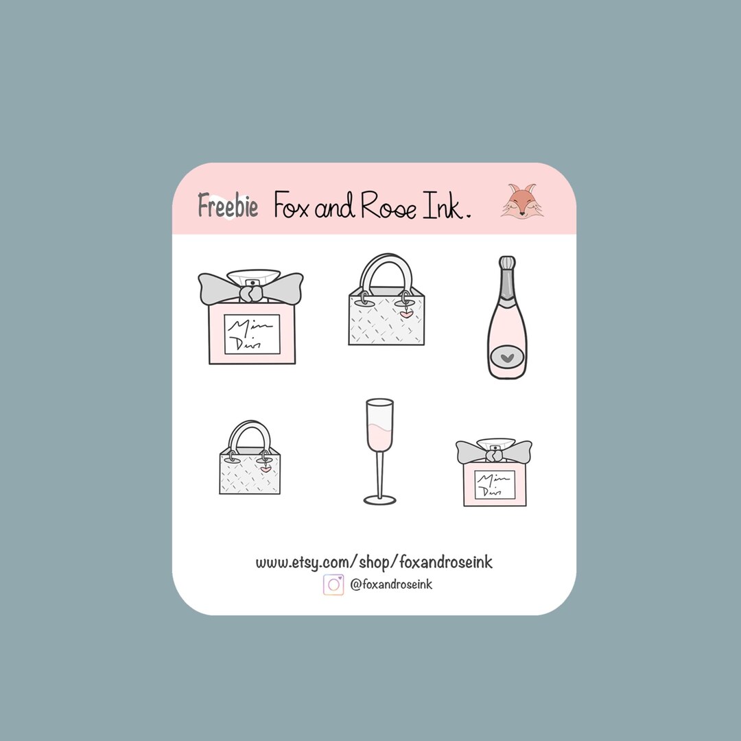 Mini Glam Sticker Sheet - Etsy