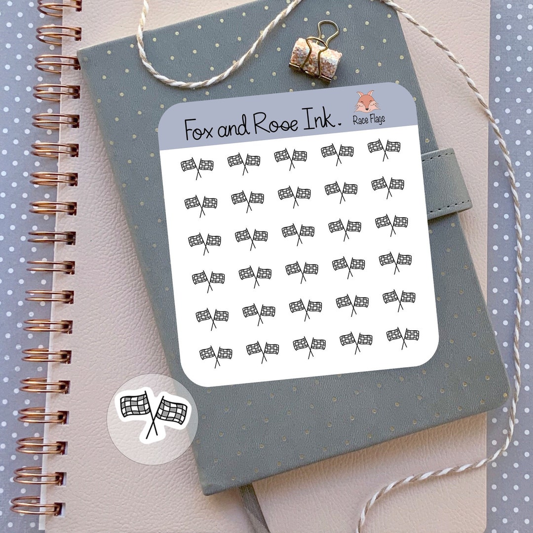 Planner Sticker Icons: Checkered Flag Stickers Race Flag Stickers for ...