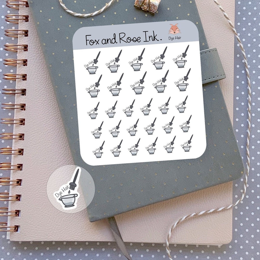 Dye Hair Stickers⎮ Hair Dye Stickers for Planners and Calendars⎮ Hair ...